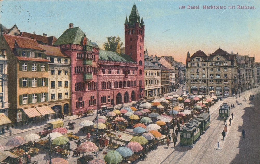Basel-Marktplatz und Rathaus-Militärstempel-Tram (Gebraucht) in uttwil für CHF 8.5 – mit ...