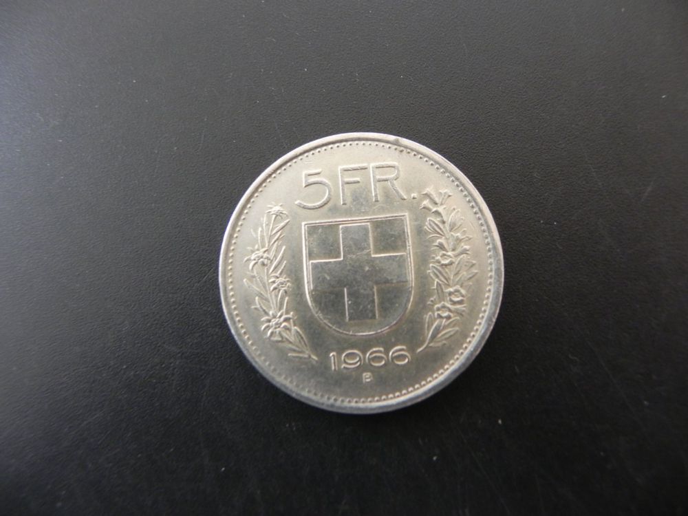 Schweiz 5 Franken 1966 B Silber (Gebraucht) in Biel/Bienne für CHF 9.6 – mit Lieferung auf ...