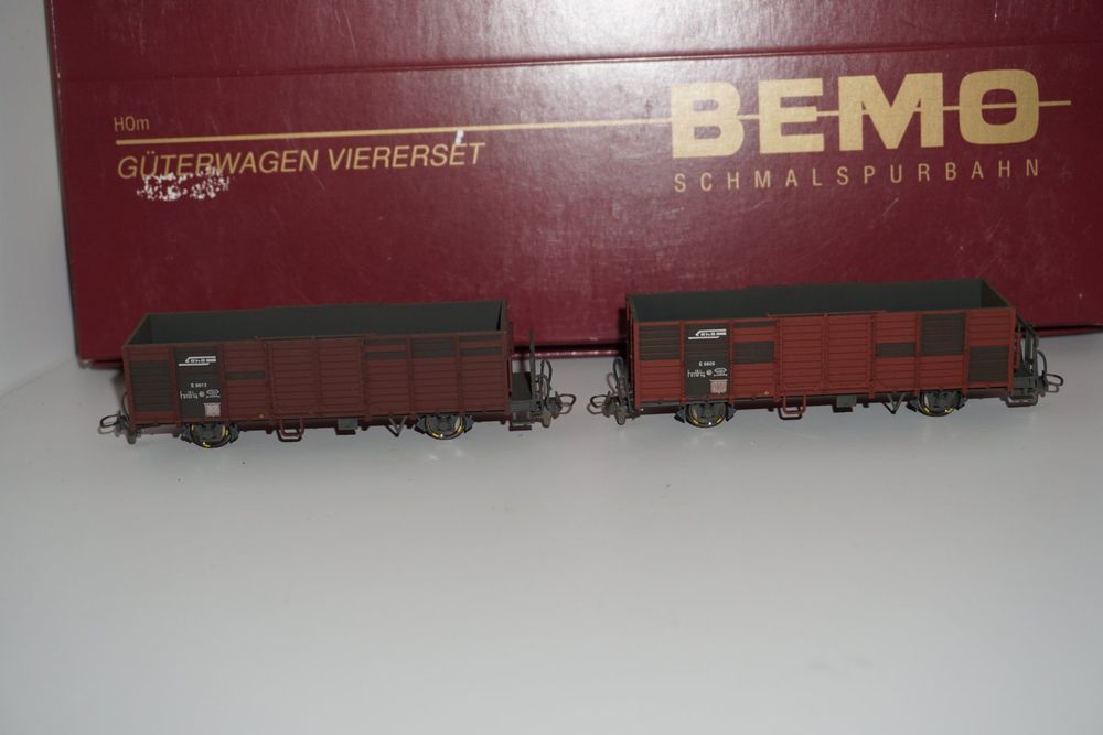 BEMO 7451 100 - RhB offene Güterwagen 4er Set H0/DC (Gebraucht) in ...
