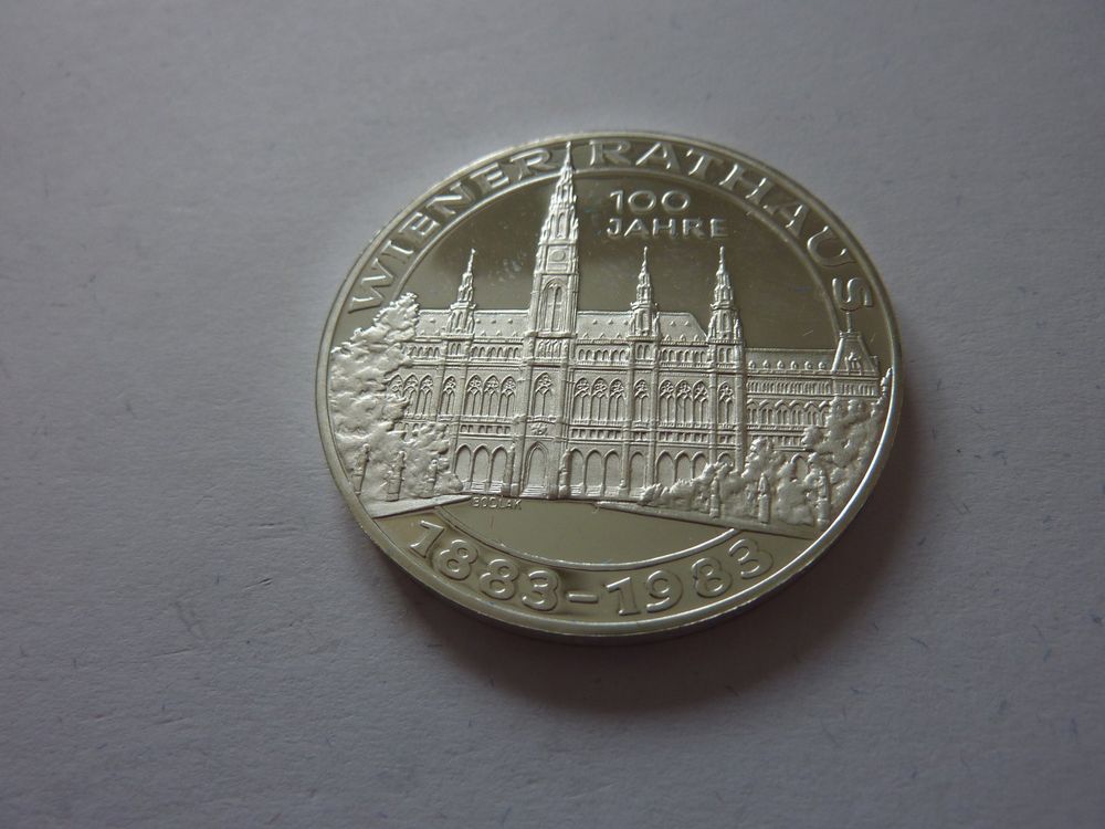 500 Schilling-Silbermünze : 100 Jahre Wiener Rathaus 1983 (Neu (gemäss Beschreibung)) in Birrwil ...