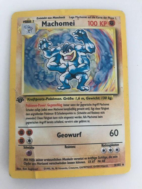 Pokemon Machomei 1st Edition 8/102 holo (Gebraucht) in St. Gallen für CHF 14.9 – mit Lieferung ...