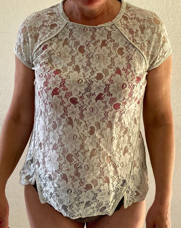 Top weiss M Spitze ZARA durchsichtig transparent (Nr. 33) (Gebraucht ...