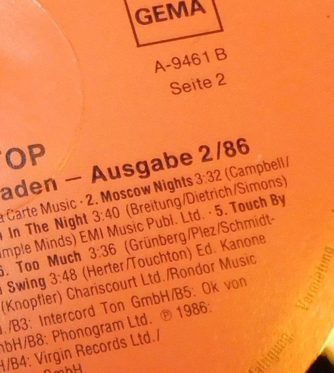 Neue Fundschätze - LP Schallplatte Pop on Top - 1986 (Gebraucht) in ...