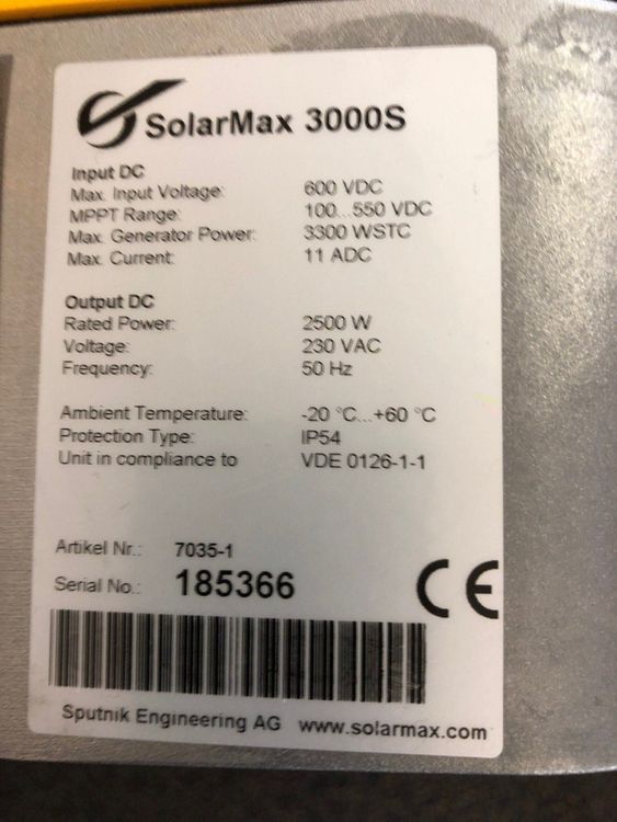 Wechselrichter SolarMax 3000S (Gebraucht) in Gersau für CHF 75 – mit ...