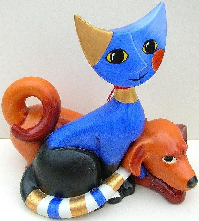 Goebel R. Wachtmeister Katze Katzen Bella & Hund Hunde Oskar (Neu und originalverpackt) in ...