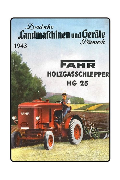 Blechschild-FAHR HOLZGASSCHLEPPER HG 25 - 1943 | Kaufen auf Ricardo