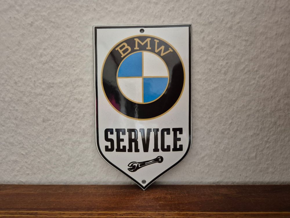 Emailschild BMW Service Logo Emaille Schild Reklame Retro (Neu (gemäss ...