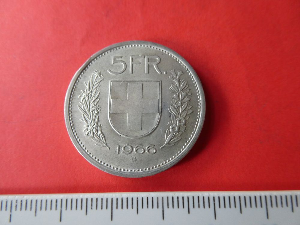 Schweiz 1966, 5 Franken - Silber (Gebraucht) in Hinterforst für CHF 11 – mit Lieferung auf ...
