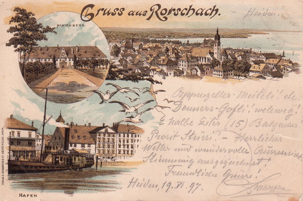 AK Litho Gruss aus Rorschach 1897 (Gebraucht) in Riva San Vitale für CHF 16 – mit Lieferung auf ...