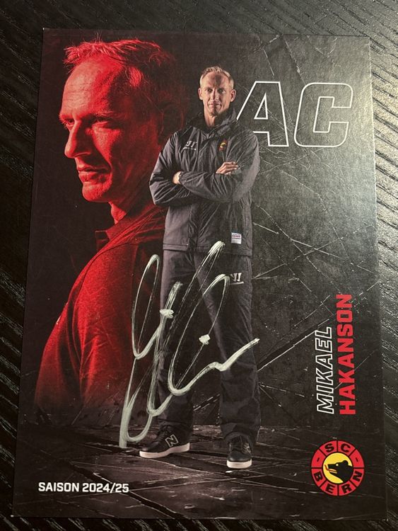 Signierte Sammelkarte Mikael Hakanson SC Bern (Neu (gemäss Beschreibung ...