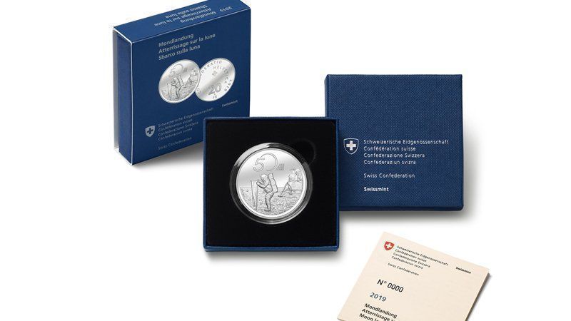 20 francs 2019 Argent PP Atterrissage sur la lune (Neu und originalverpackt) in Fribourg für CHF ...