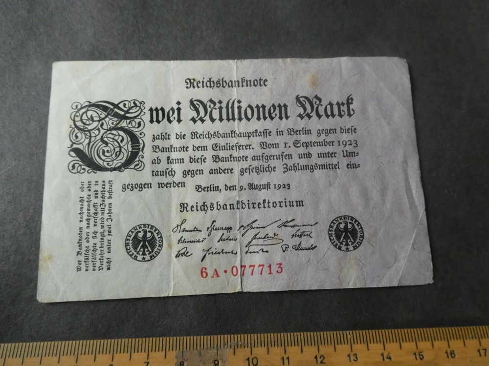 Dt. Reich 1923, 2 Millionen Mark (Gebraucht) in Hinterforst für CHF 3 – mit Lieferung auf ...