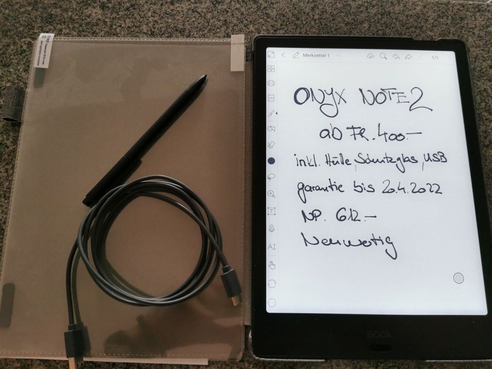 ONYX Boox Note2 (10.3"/64GB) (Neu (gemäss Beschreibung)) in Wiesendangen für CHF 400 – mit ...