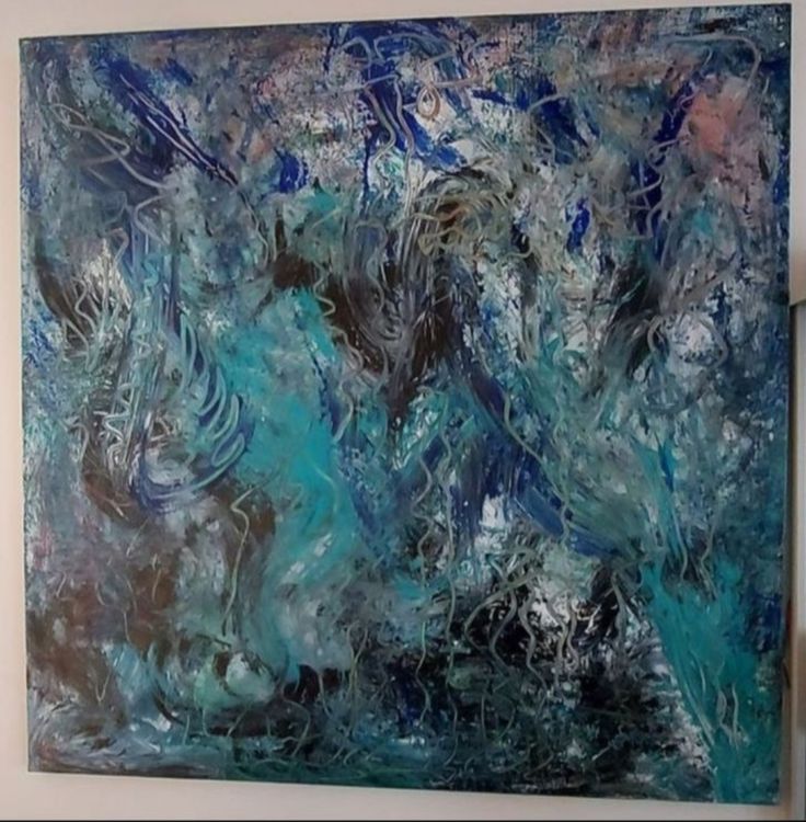 Bild Korallenfarben von mir selbstgemalt Unikat 80×80 (Neu (gemäss Beschreibung)) in Riehen für ...