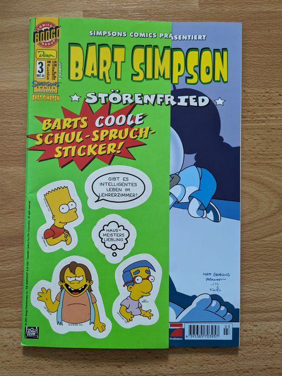 Bart Simpson Comic #3 Störenfried inklusive Stickers | Kaufen auf Ricardo