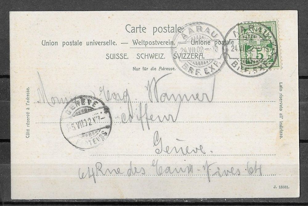 AG Aarau 1902 Bahnhofstrasse mit Strassenbahn (Gebraucht) in Schocherswil für CHF 20 – mit ...