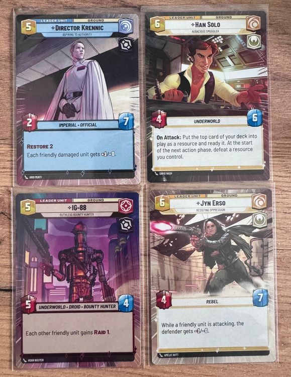 4 x Star Wars Unlimited Hyperspace Leader Cards Han Solo | Comprare su ...