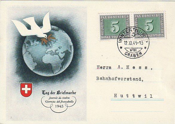 Tag der Briefmarke 1945, off. Karte, siehe Rückseite | Kaufen auf Ricardo