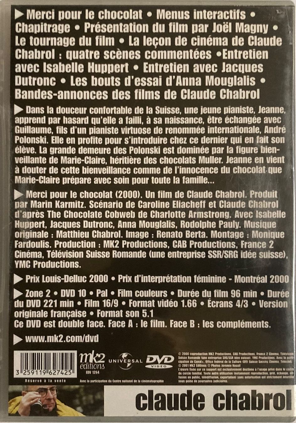 ISABELLE HUPPERT / JACQUES DUTRONC - MERCI POUR LE CHOCOLAT (D'occasion ...