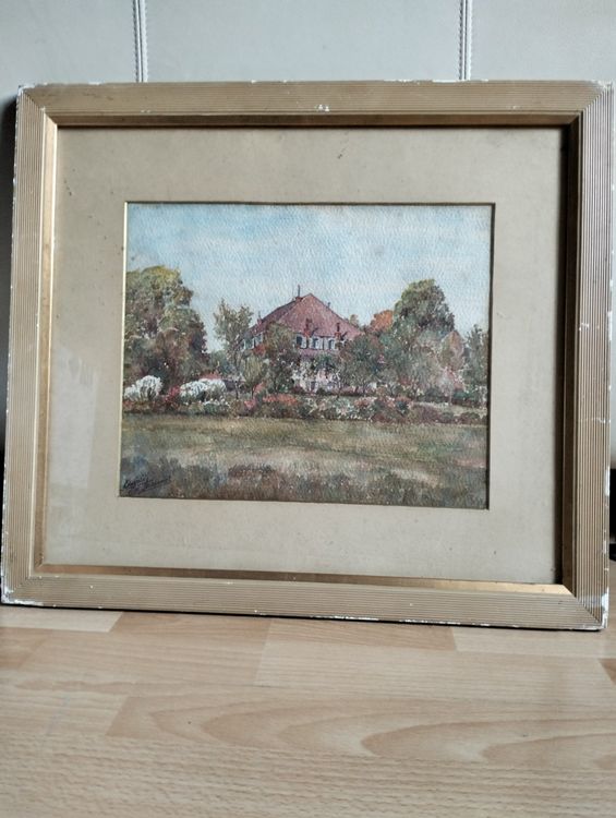 Tableau peinture aquarelle signée 1915 (Gebraucht) in St imier für CHF 18 – nur Abholung auf ...