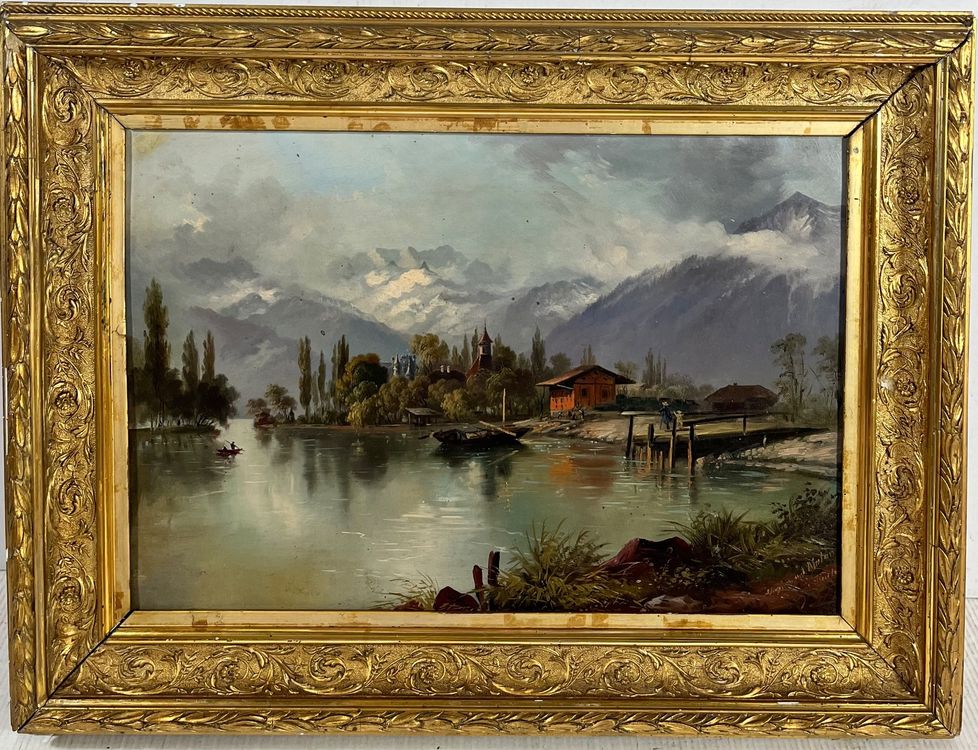 Antike See Ansicht Ölgemälde, Unl. Signiert (Gebraucht) in Root für CHF 359 – mit Lieferung auf ...