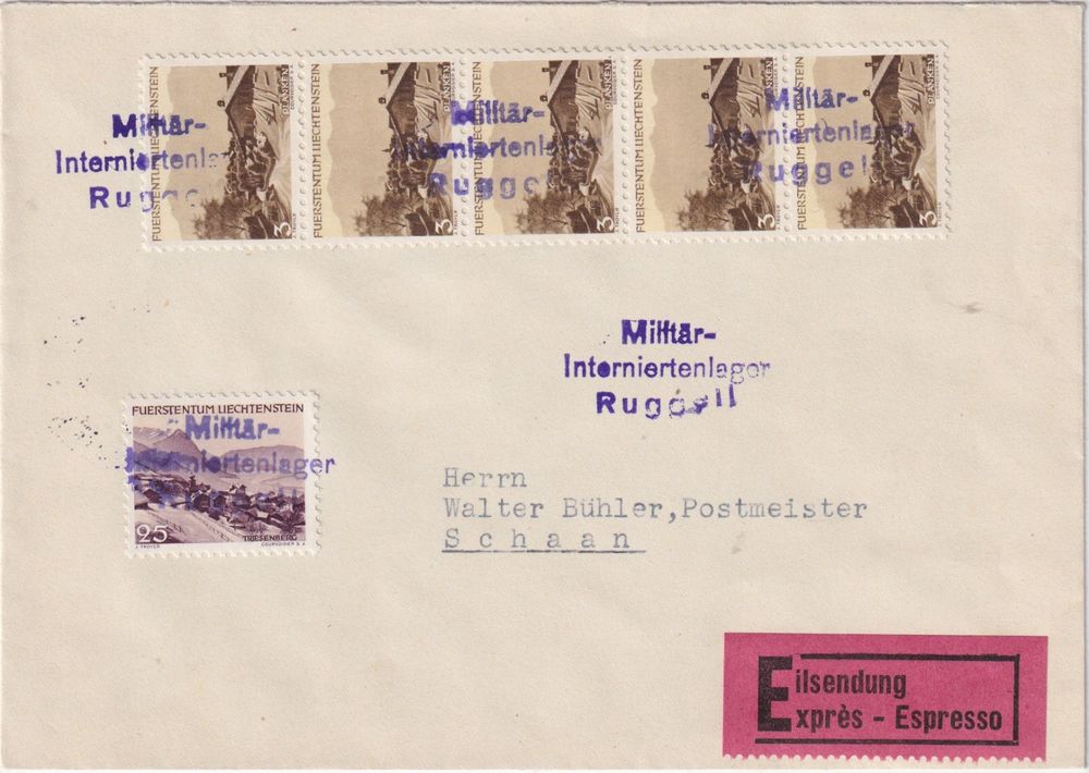 1945/46 Militär Interniertenlager Ruggell Fürstentum Liechte (Gebraucht) in Sarmenstorf für CHF ...