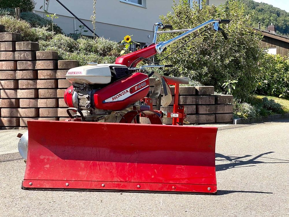 Honda F410 Einachser mit Balkenmäher, Volldrehpflug, Hacksat (Gebraucht ...
