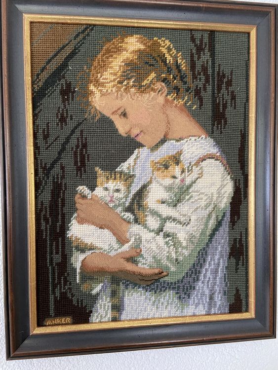 Anker Gobelin Mädchen mit zwei Katzen (Gebraucht) in Winterthur für CHF ...