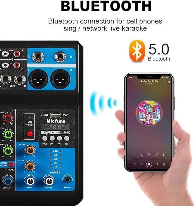 Mini Audio DJ Mixer Soundboard Konsolensystem Bluetooth 48V (Neu ...