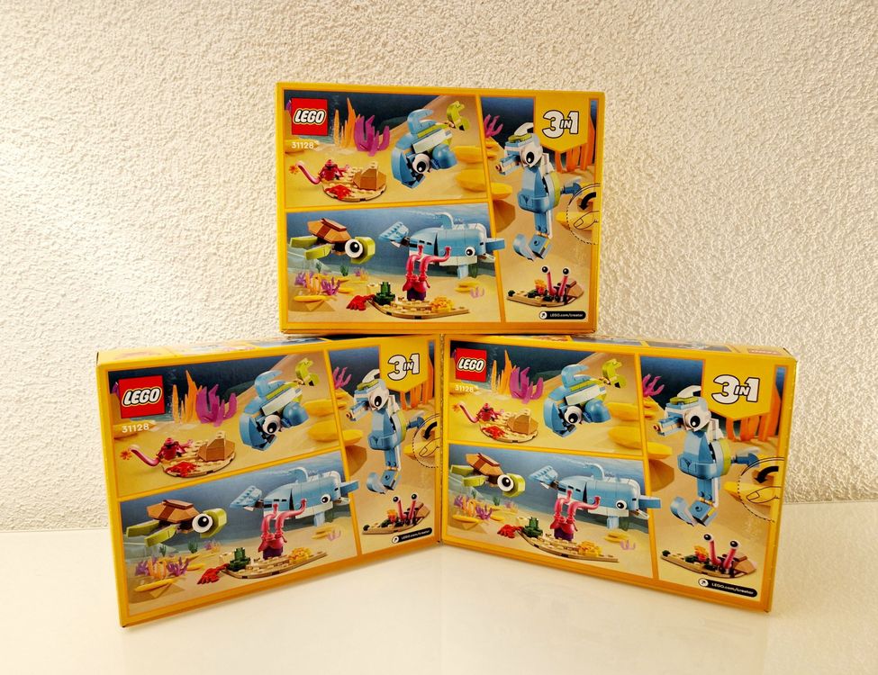 LEGO 31128 Creator 3-in-1 Delfin und Schildkröte 3 Stück (Neu und ...