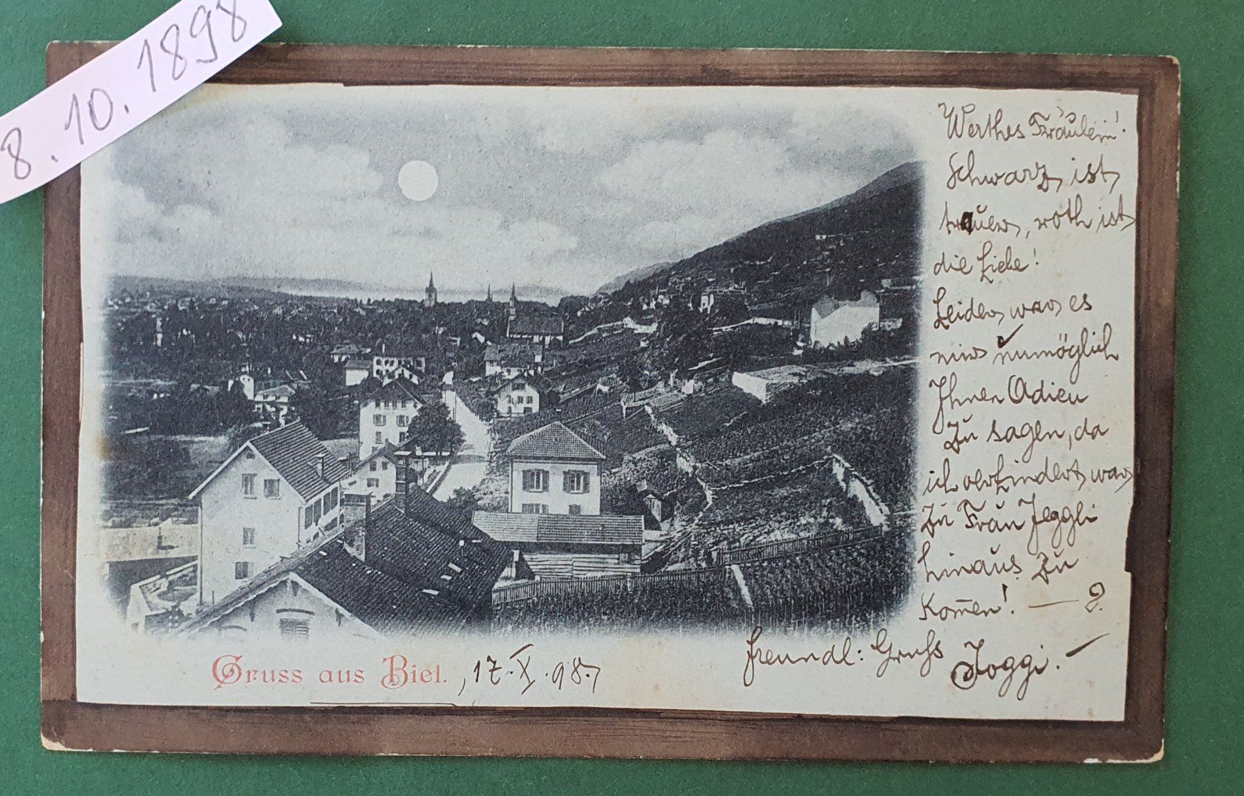 AK CP Biel Bienne Gruss aus ...Teilansicht von Ost gel.1898 (Gebraucht ...