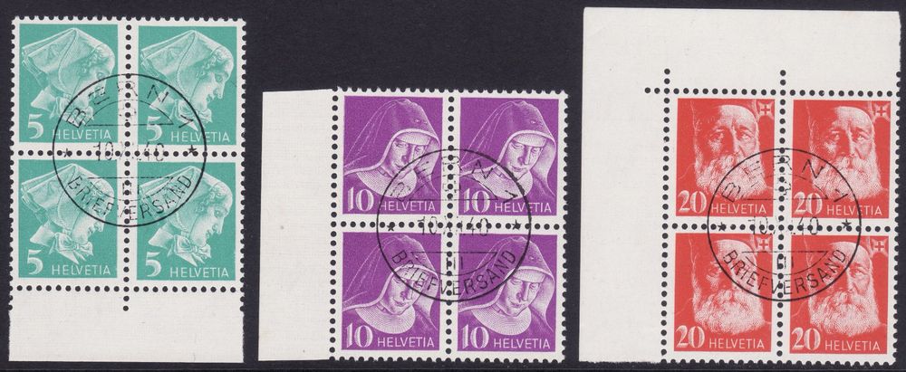 Portofreiheit Satz SBK-Nr. 14Bz-16Bz Viererblocks | Kaufen auf Ricardo