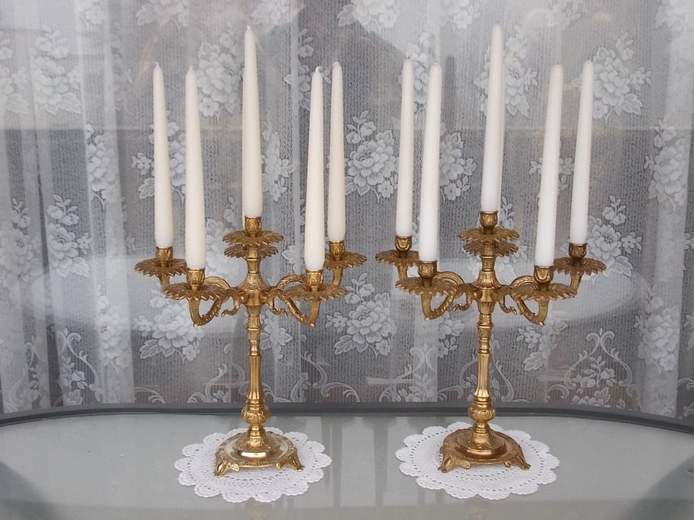 Alte Kerzenstander Aus Messing