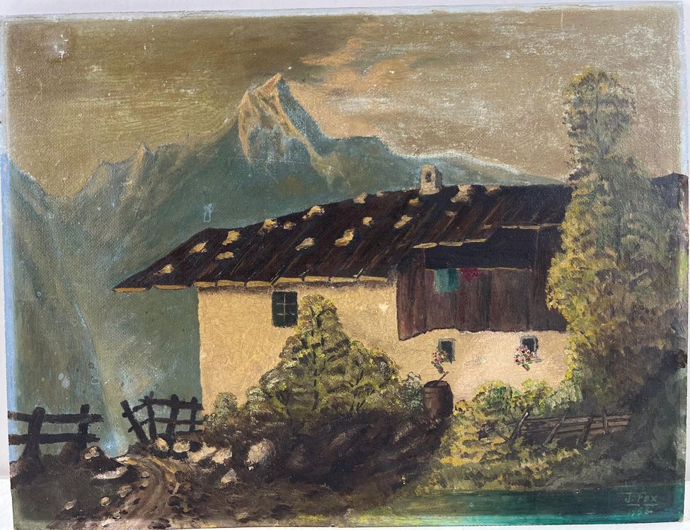 Alte Landschaft Gemälde signiert. | Kaufen auf Ricardo