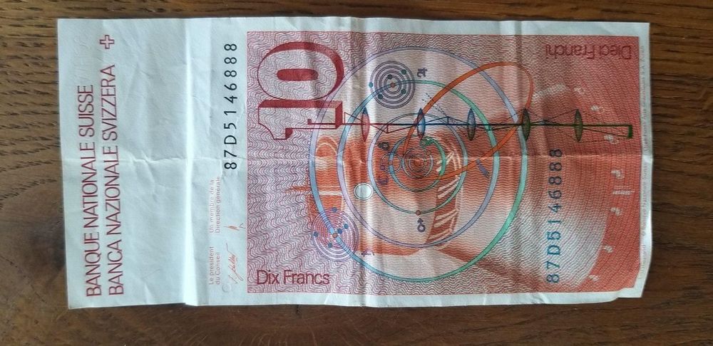 Banknote der Schweiz / 10.- CHF. (Gebraucht) in Willisau für CHF 18 ...