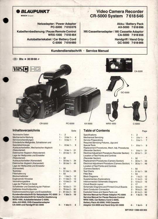 Blaupunkt CR-5000 System Service-Manual | Kaufen auf Ricardo