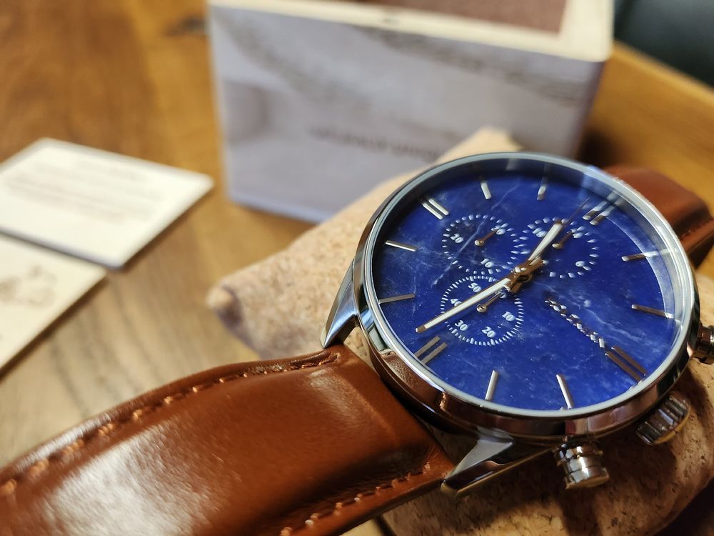 Holzkern Uhr Naturalist Marmor & Silber | Kaufen auf Ricardo