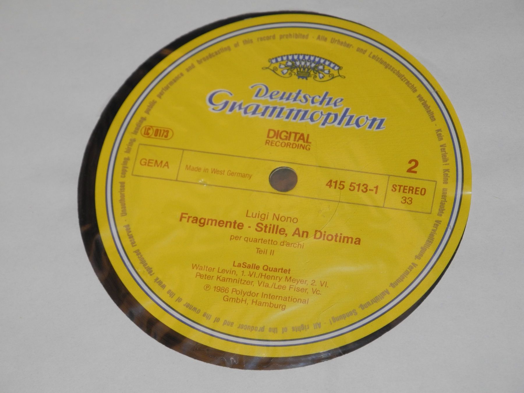 LUIGI NONO: FRAGMENTE / STILLE - LA SALLE QUARTETT - DGG (Neu (gemäss ...