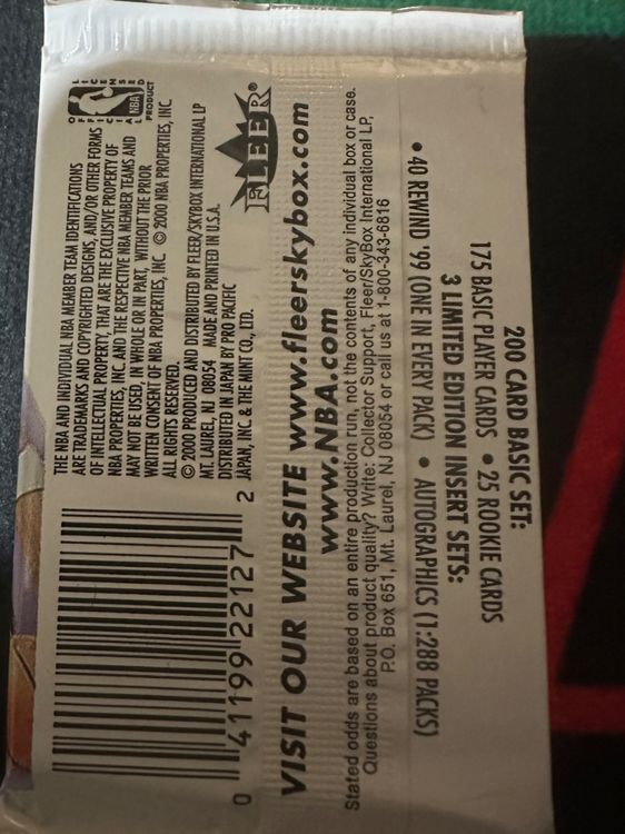 🏀🔥 NBA Basketball Booster Pack SkyBox Impact 1999–2000 (Neu und ...