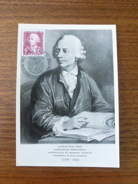 Maximumkarte Leonhard Euler. Tag d Briefmarke 1:XII.1957 (Gebraucht) in ...