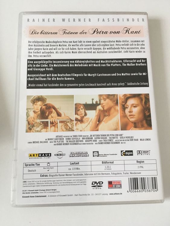 Die bitteren Tränen der Petra von Kant (DVD) R W Fasssbinder | Kaufen ...