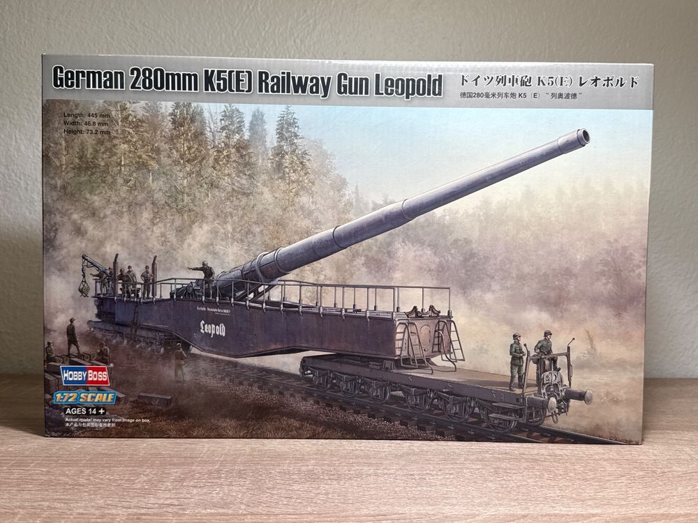 HobbyBoss German 280mm K5(E)Railway Gun Leopold 1:76 OVP NEU (Neuf avec ...