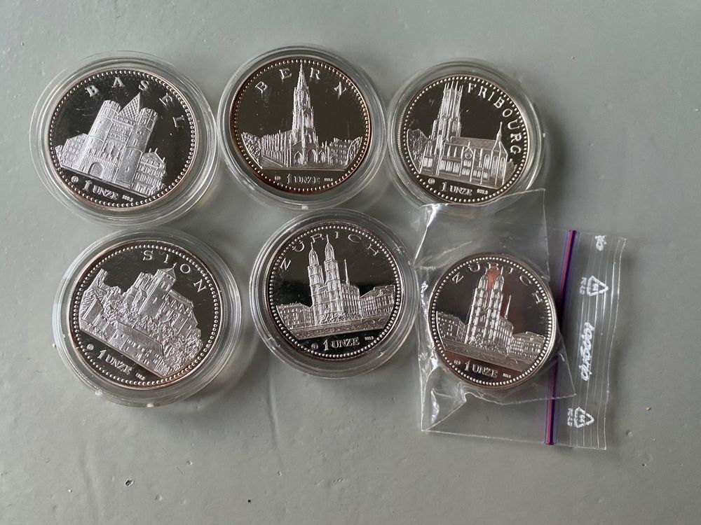 Helvetia Taler 6x 1 Unze Silber Sammlung (Neu (gemäss Beschreibung)) in Zürich für CHF 195 – mit ...