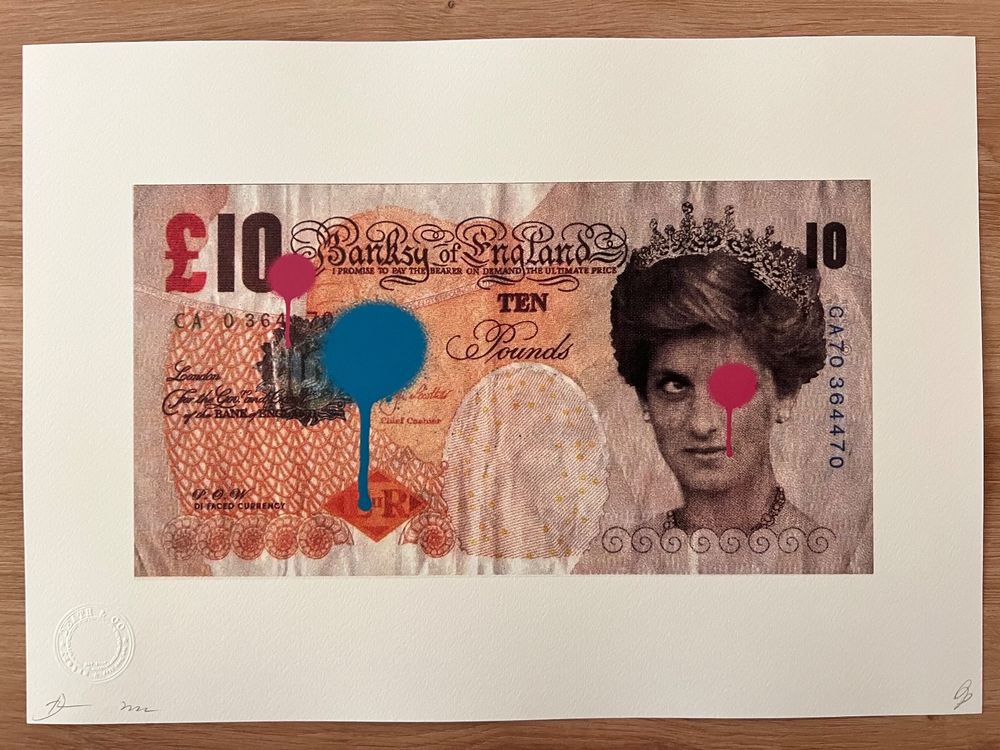DEATH NYC « Banksy Princess Diana £10 Note » (Neu (gemäss Beschreibung ...