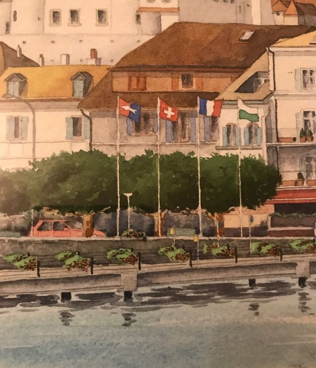 aquarelle originale peinture château de nyon, Suisse (Neu und originalverpackt) in Gland für CHF ...
