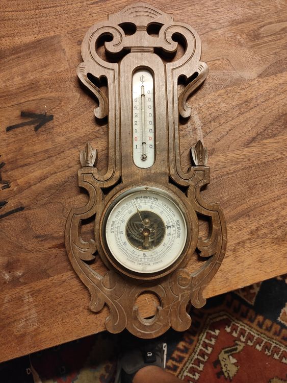 Antikes Wetterbarometer, Holzschnitzerei, Eugen Dietzsch (D) (Gebraucht) in Rorschach für CHF 9 ...