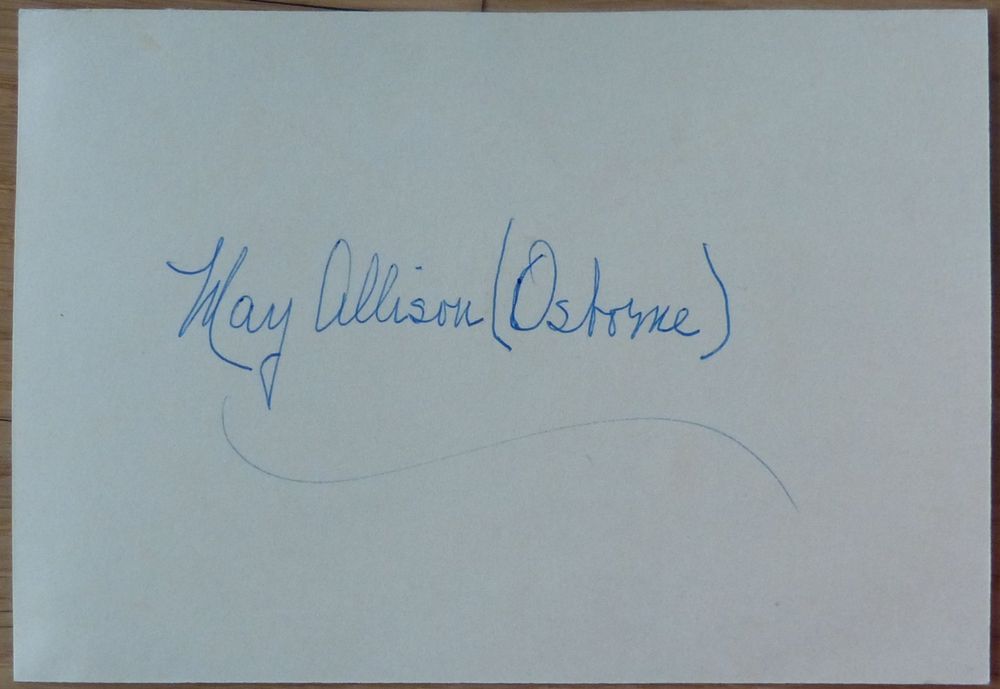 May Allison (1890-1989) Schauspielerin - Autogramm (Gebraucht) in ...