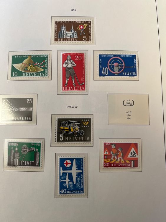 8 timbres neufs** 1955/57 selon photo (D'occasion) à Charmey (Gruyère ...
