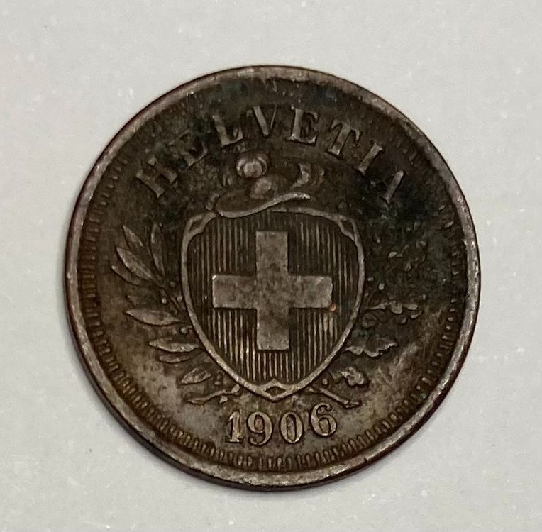 Antike Schweizer Münze 1 Rappen 1906 Helvetia Rarität | Kaufen auf Ricardo