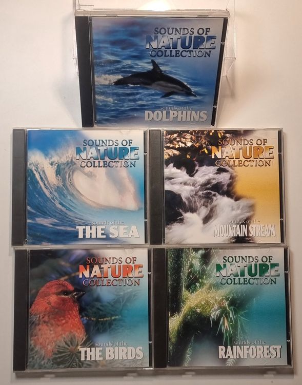 5 CDs SOUNDS OF NATURE Dolphin Birds Rainforest Mountain Sea (Neu ...